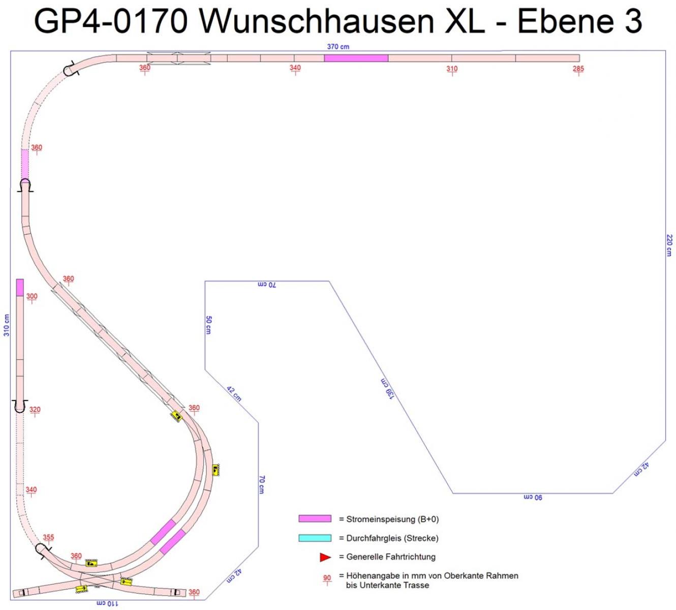 Meises Modelbahncenter - GP4-0170 C-Gleisplan Wunschhausen XL (310/370/250)