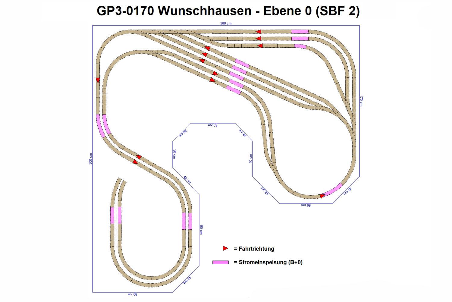 Meises Modelbahncenter - GP3-0170 C-Gleisplan Wunschhausen 300x300x200