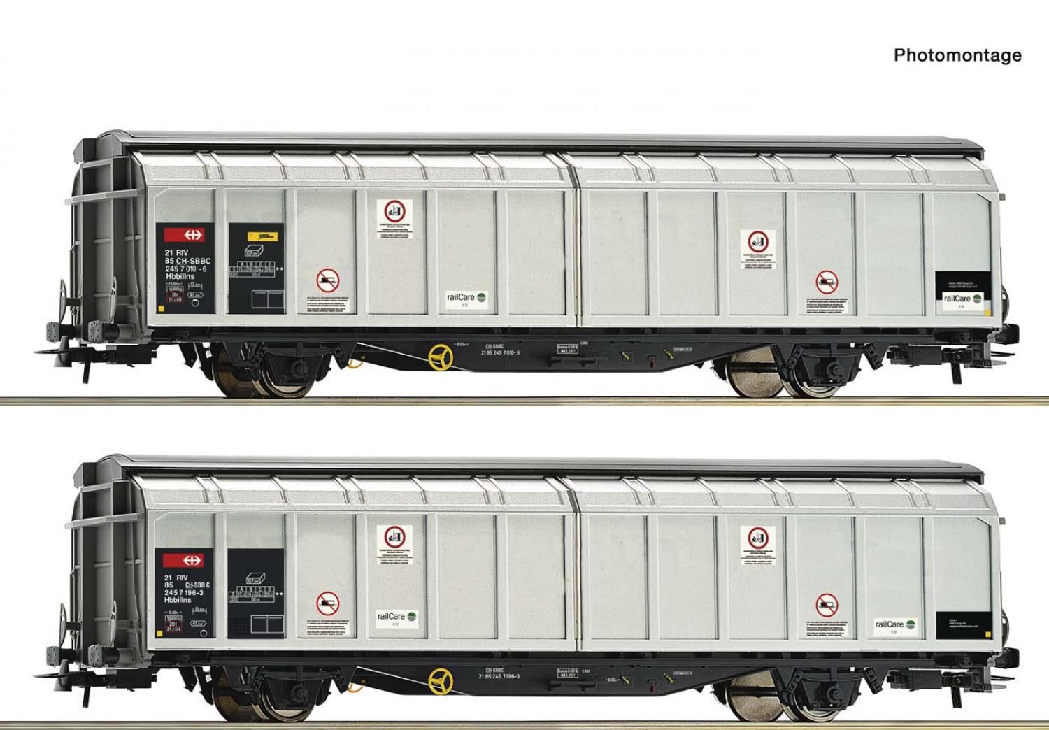 Meises Modelbahncenter - Roco 6600027 H0 2er Set Schiebewandwagen
