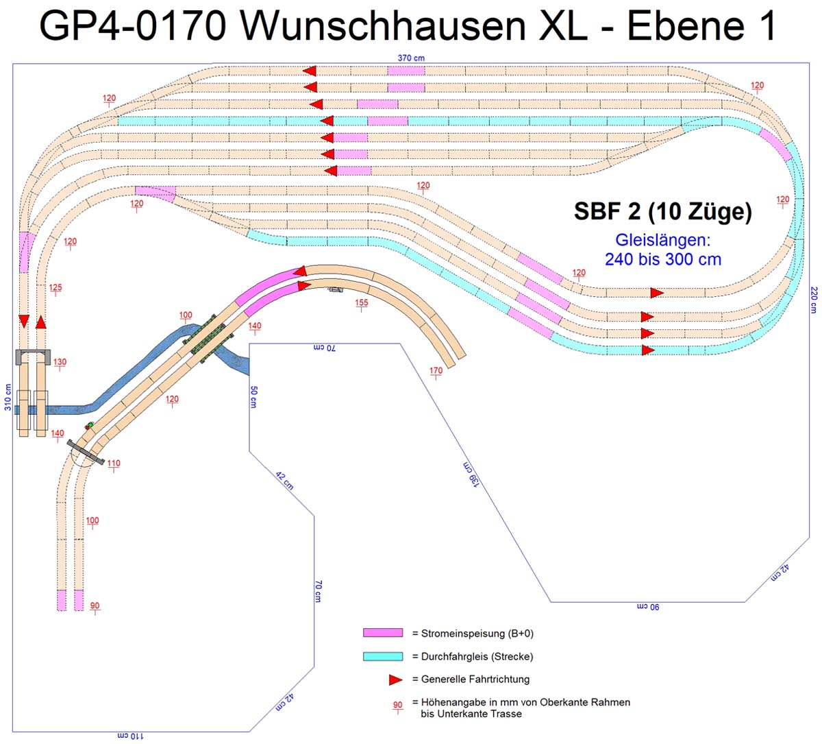 Meises Modelbahncenter - GP4-0170 C-Gleisplan Wunschhausen XL (310/370/250)