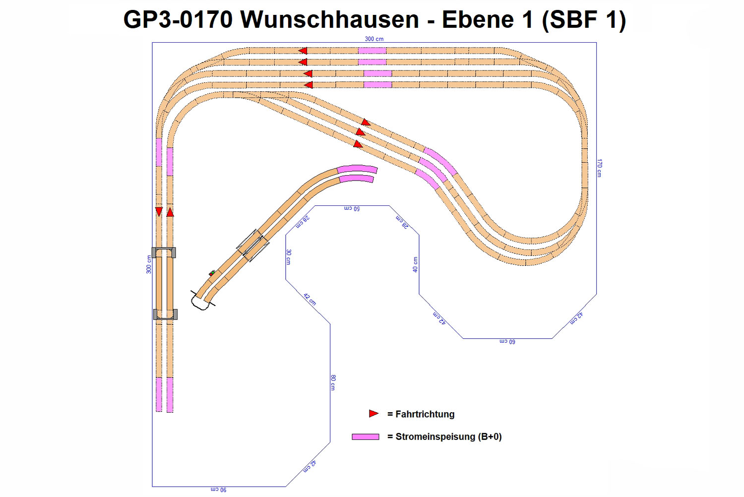 Meises Modelbahncenter - GP3-0170 C-Gleisplan Wunschhausen 300x300x200