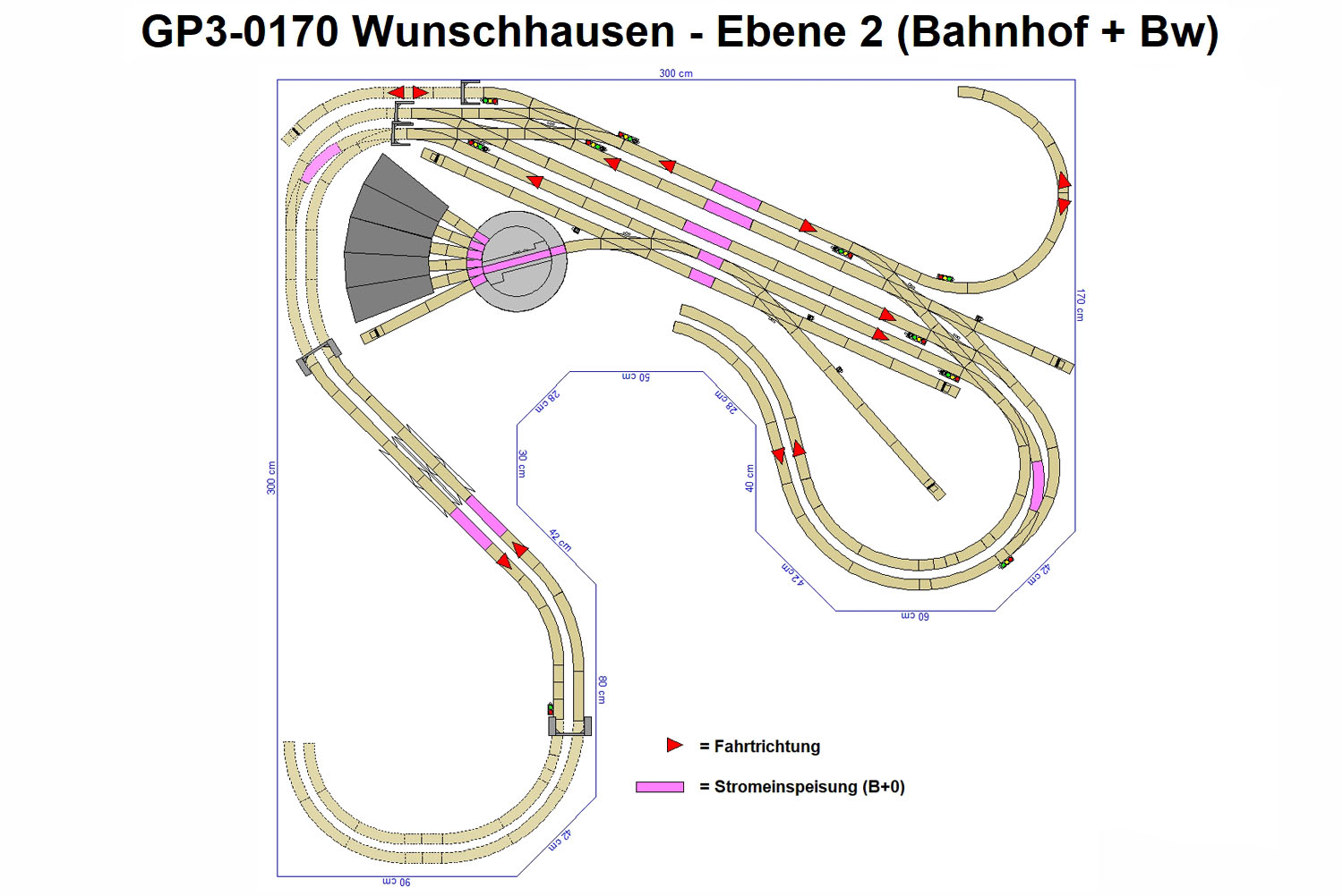 Meises Modelbahncenter - GP3-0170 C-Gleisplan Wunschhausen 300x300x200