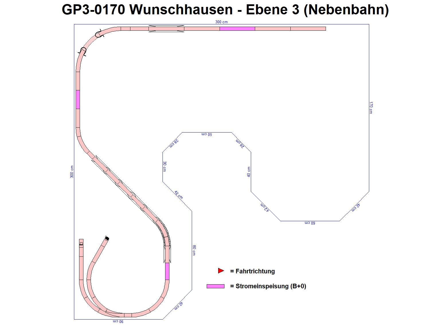 Meises Modelbahncenter - GP3-0170 C-Gleisplan Wunschhausen 300x300x200