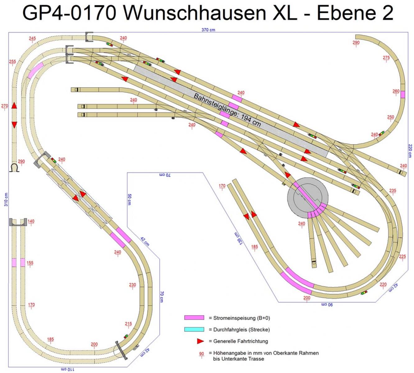 Meises Modelbahncenter - GP4-0170 C-Gleisplan Wunschhausen XL (310/370/250)